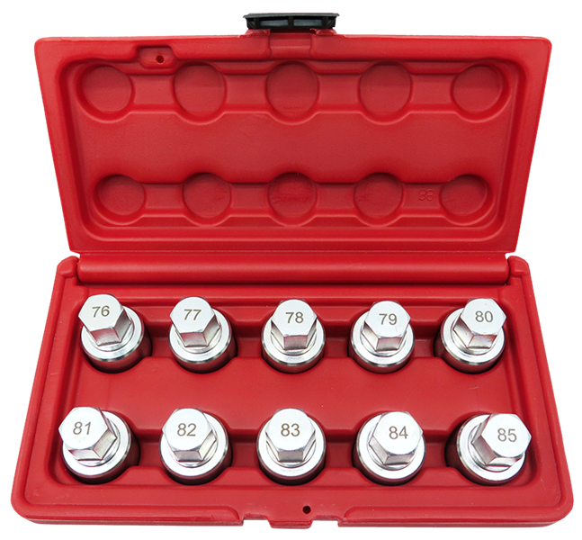 Wheel Bolt Lock Socket 10Pc. Set for Tesla T&E Tools TE-T65085